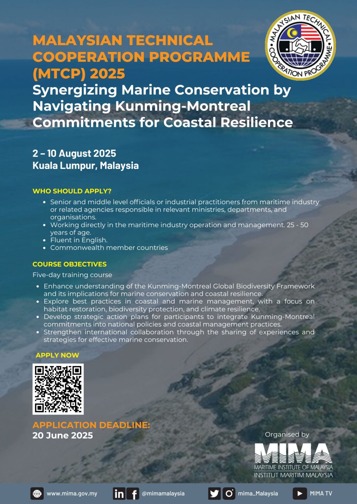 MALAYSIAN TECHNICAL COOPERATION PROGRAMME (MTCP) 2025: Synergizing Marine Conservation by ...